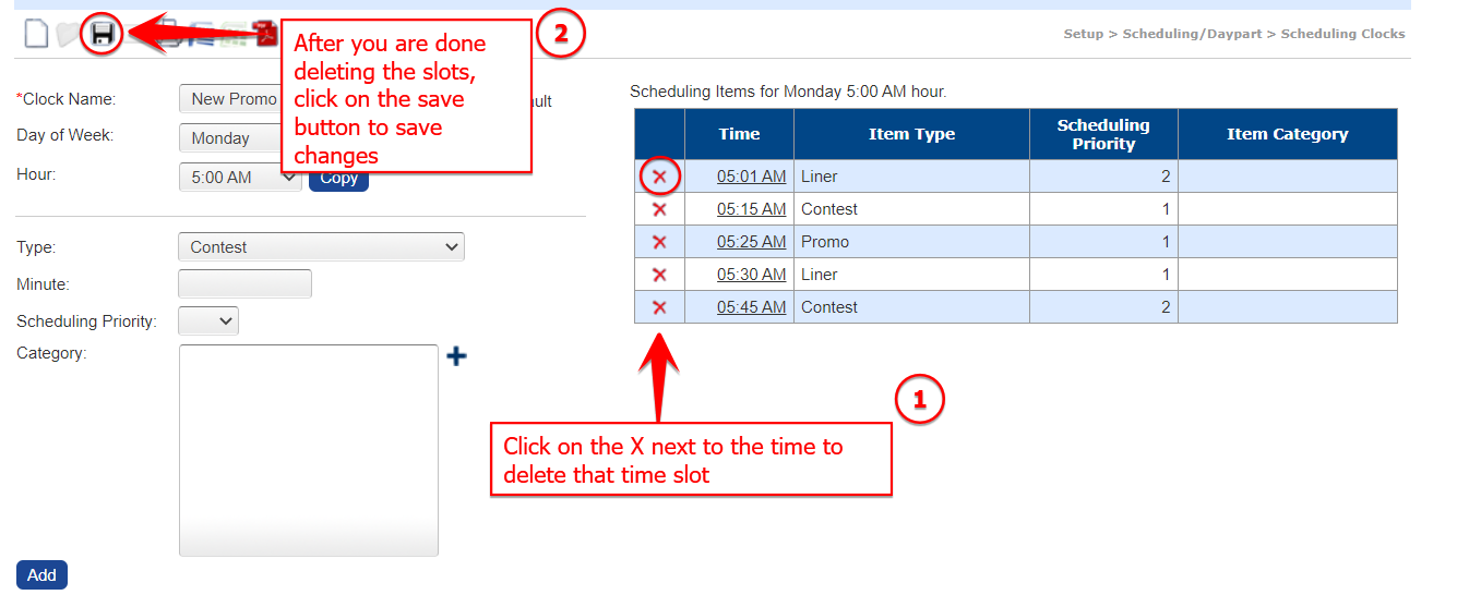 How to Modify Existing Scheduling Clocks
